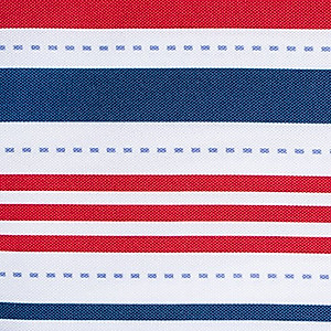DII Patriotic Stripes Tabletop Collection, Stain Resistant & Waterproof, Table Runner, 14x72, Red, White, & Blue