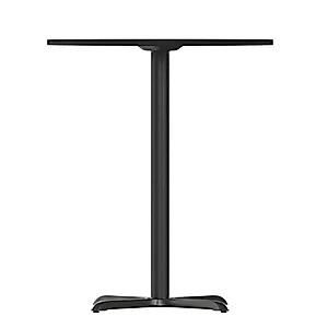 Flash Furniture 30'' Round Black Laminate Table Top with 22'' x 22'' Bar Height Table Base