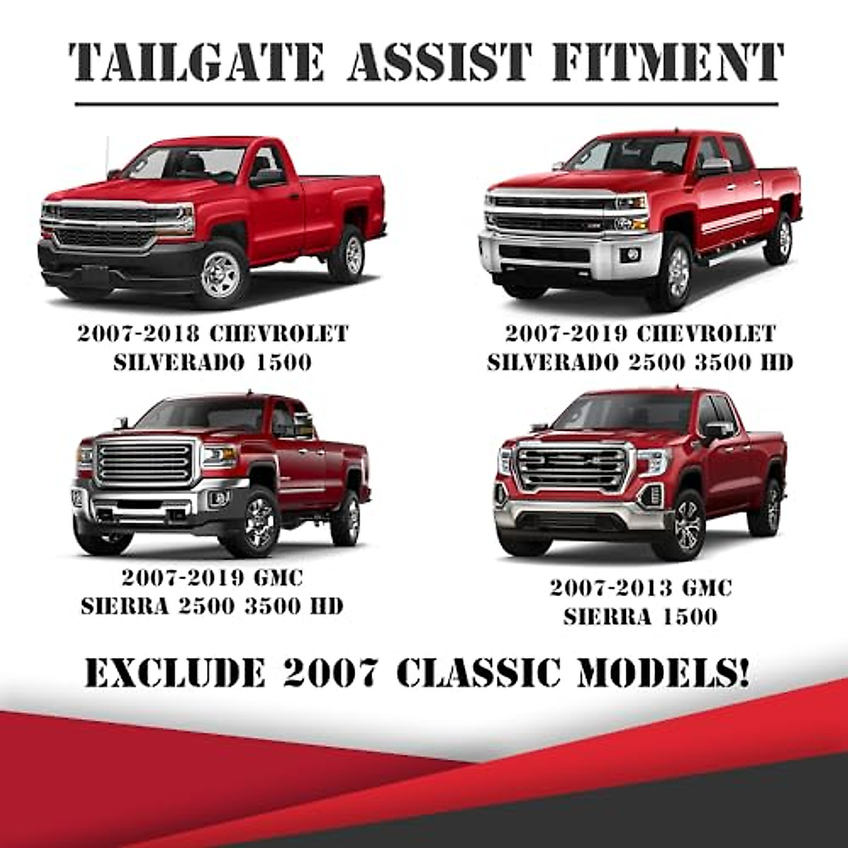 KitsPro Truck Tailgate Assist Accessories Compatible with 2007-2018 Chevy Silverado and GMC Sierra 1500 2500 3500 and 2019 HD Tailgate Damping Strut Accessories
