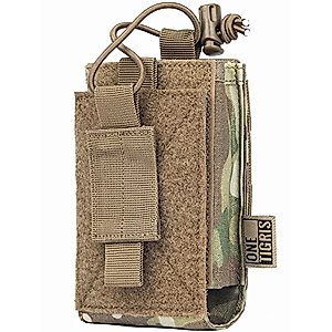 OneTigris Radio Holster for BaoFeng UV-5R BF-F8HP Nylon MOLLE Pouch for Walkie Talkie Rifle Mag (Multicam)