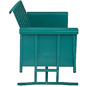 Crosley Furniture CO1023-TU Bates Retro Metal Outdoor Sofa Glider, Turquoise Gloss