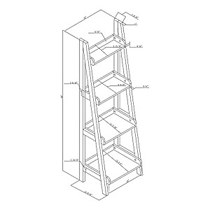 Realspace® 60"H 4-Shelf Narrow Ladder Bookcase, White