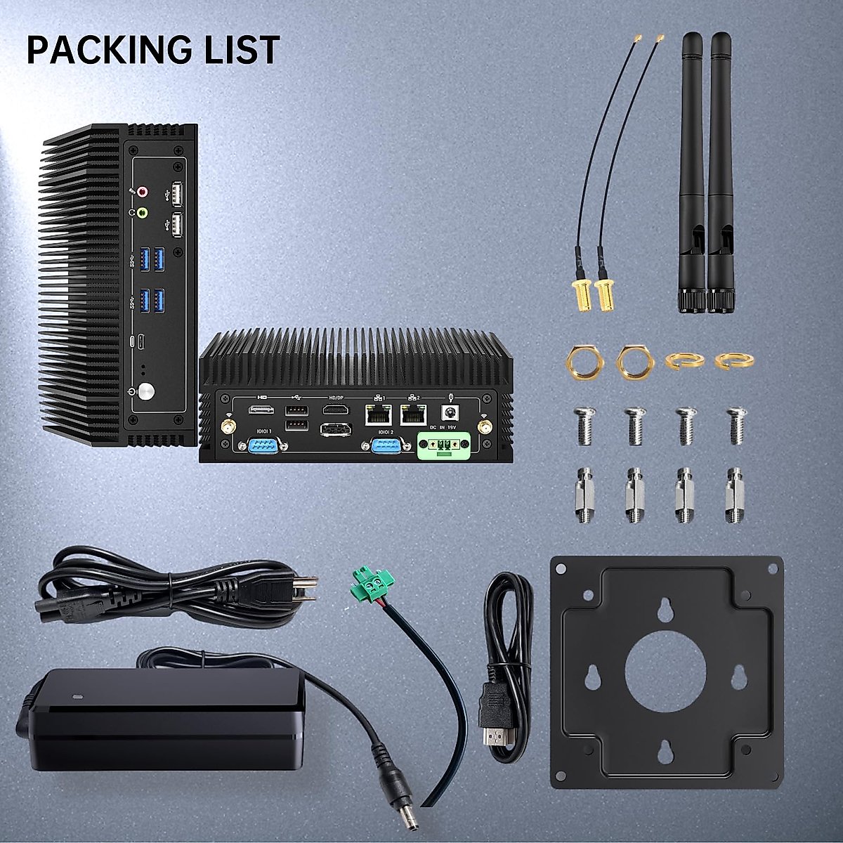Fanless i5 Mini PC Thunderbolt 4 Intel 12th i5-1240P Dual Ethernet 2.5gb LAN Industrial Mini Desktop Computer Dual Channel 16GB DDR4 RAM 512GB NVME SSD, 4K Dual HDMI Display, 8 x USB