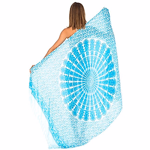 SHU-SHI Sarong Cover Ups for Swimwear Women Long Pareo Beach Wrap Skirt Mandala Bikini Cover Up
