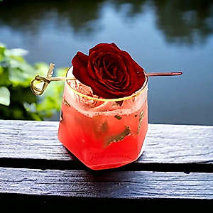 24 count Diamond Unbreakable Stemless Plastic Wine Champagne Glasses Disposable Shatterproof BPA-Free Wine Glasses Indoor Outdoor Ideal for Home Office Bars, Wedding 12 Ounce Cup (Gold)