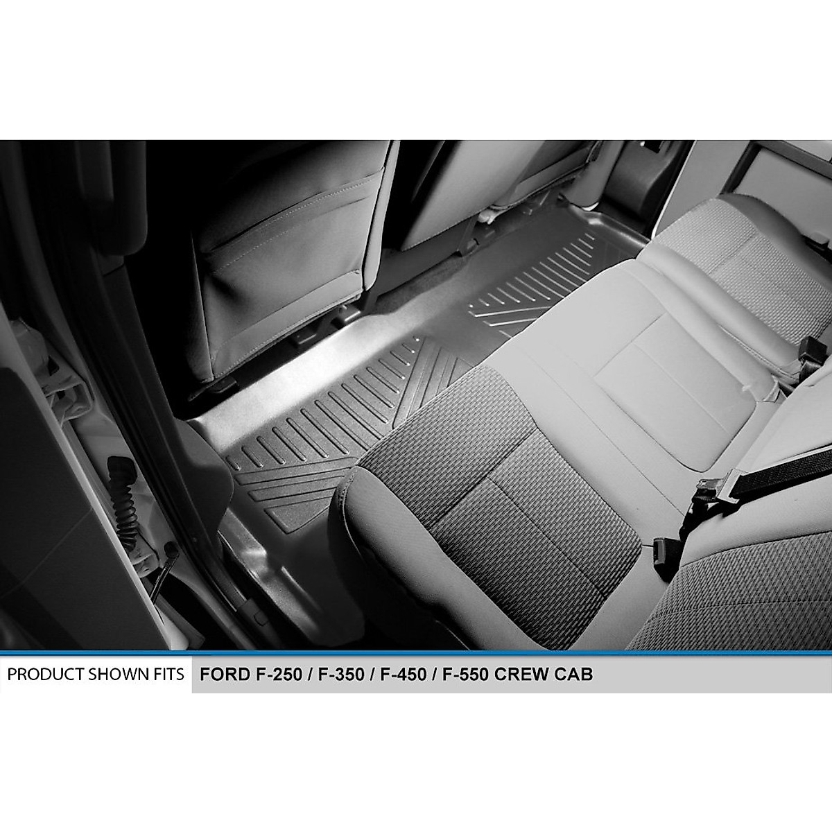 MAXLINER Floor Mats Liner Set Black Compatible with 2011-2012 F-250/F-350/F-450 Super Duty Crew Cab with Depressed Drivers Side Pedal