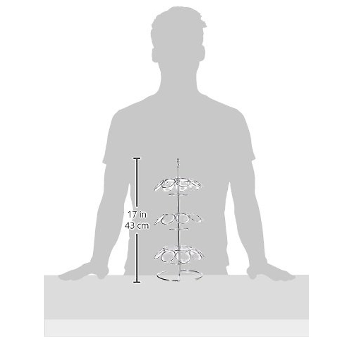 Tablecraft Disposable Holder, Holds 27 Cones, Chrome, 18 cm x 42.5 cm, Steel 18 x 18 x 42.5 cm