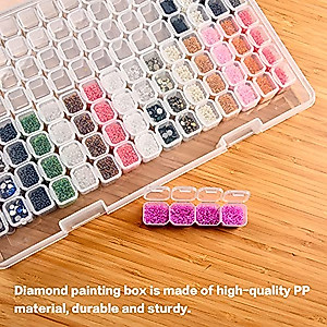 124 Grids Diamond Painting Storage, Art Accessories Tools Containers Case Plastic Bead Organizer 5D Diamond Embroidery Accessories for DIY Art Craft and Nail Diamonds(Box Only)