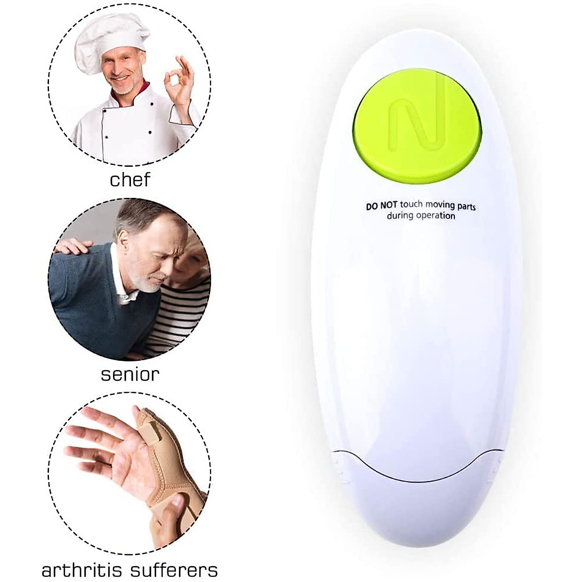 Electric Jar Opener for Weak Hands, one touch automatic deluxe jar opener for seniors with arthritis, chef, Hand Injury and children, for all kinds of Jars