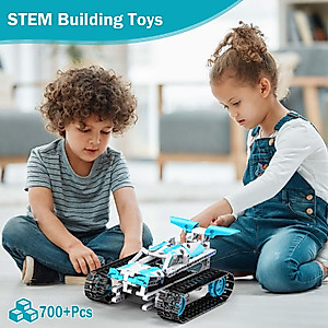 anysun STEM Robot Toys for Kids, 5 in 1 Building Toys, APP & Remote Control Robot with 700+ Building Blocks, Programmable Robot Building Kit for Boys Girls