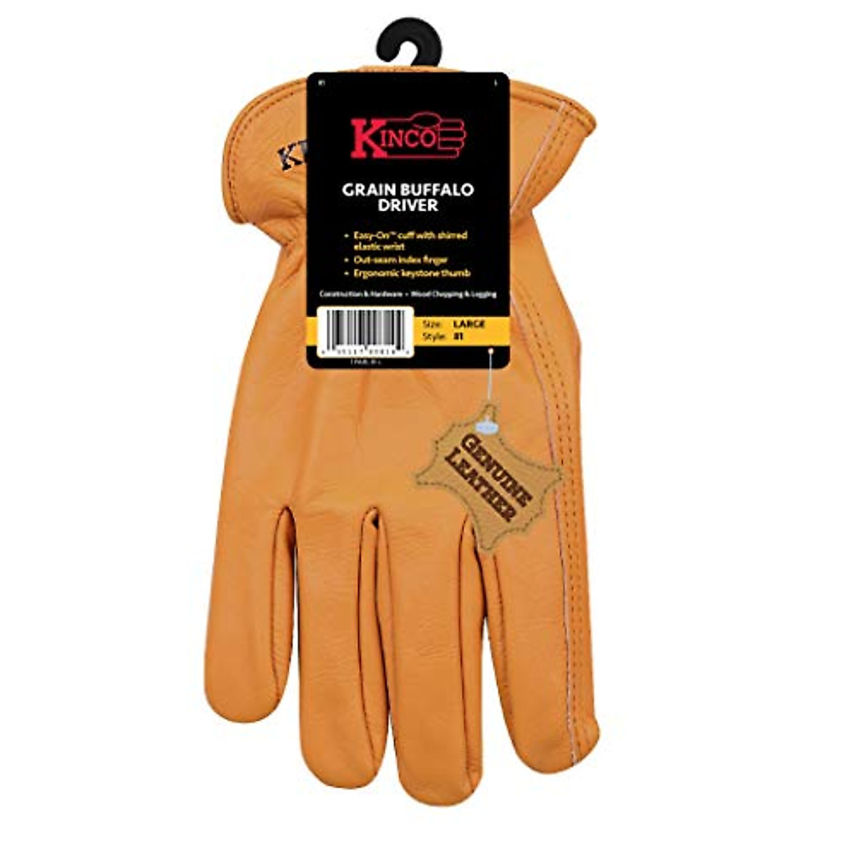 Kinco - Unlined Buffalo Leather Work Gloves, (81)