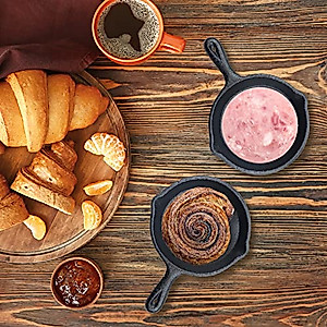 GothaBach Mini Cast Iron Skillet, Pre Seasoned Small Cast Iron Skillet for Baked Cookie, Brownie, Egg Cakes (4'')