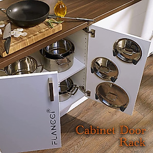 FLANCCI Adjustable Pot Lid Organizer Cabinet Door Kitchen Organization, (6 Pairs) Pot Lid Holder Kitchen Hacks, Pot Lid Organizers Inside Cabinet Door, Wall Mount Pot Lid Hanger, Black set 6 Pairs