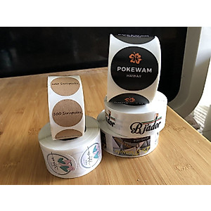 200 Piece Custom Sticker and Customized Logos Wedding Birthday Baptism Stickers Design Your Own Stickers Personalize Stickers (White Artpaper, 1.5" Round)