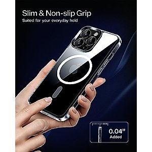 Dssairo Magnetic for iPhone 13 Pro Max Case，with 2 Screen Protector，Full Camera Protection [Compatible with MagSafe] Shockproof Phone Bumper Cover，Anti-Scratch Clear Back (Clear)………