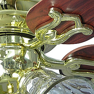 Hampton Bay Carriage House 52 in. LED Indoor Polished Brass Ceiling Fan with Light Kit