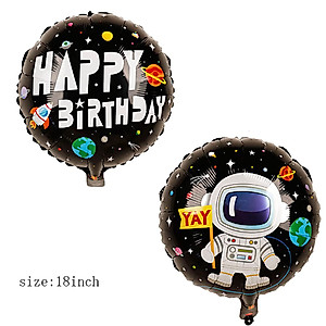 Chaungfu 5 Pcs Astronaut Balloons Rocket Foil Balloons Outer Space Theme Birthday Party Decorations Supplies Big Foil Mylar Number Helium Global for Boy Party Decor Favors - Silver 8