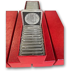 Guardhouse 9" Single Row Storage Box for 2" Paper and Plastic Coin Holders 5 Pack Red