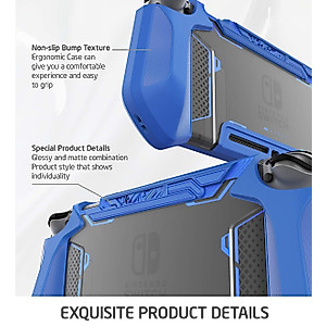Mumba Dockable Case for Nintendo Switch, [Blade Series] TPU Grip Protective Cover Case Compatible with Nintendo Switch Console and Joy-Con Controller (Navy)