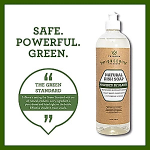TriNova Natural Dish Soap Organic Formula - for Cleaning Dishes & Washing All Kitchen Items. Powerful & Eco Friendly Cleaner (2 Pack of 24 oz Bottles)