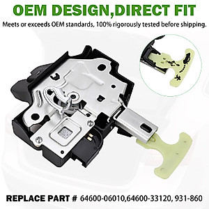 Trunk Lock Latch for Toyota Camry 2007 2008 2009 2010 2011 Replacement Camry Rear Trunk Lid Release Latch Door Lock Actuator Motor Assembly Replace 64600-06010, 931-860