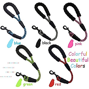 Mycicy Short Dog Leash- 18 Inch Rope Traffic Leash with Padded Handle- 1/2” Strong Nylon Tab Leash for Medium Large Dogs Training Walking