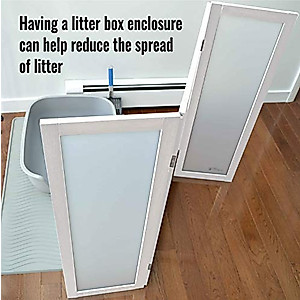 PetFusion ModestCat Litter Box Privacy Screen (3' Tall; 4' Wide, White). Cat Litter Box Furniture Best for Your Cat's Health