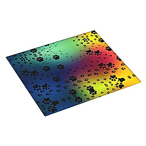 Paw Prints Pattern Printed Drying Mat For Kitchen Ultra Absorbent Microfiber Dishes Drainer Mats Non-Slip Silicone Quick Dry Pad - 18 X 16inch