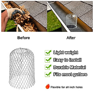 Evcitn Metal 6”x 40Ft Gutter Guard Mesh Roll,DIY Leaf Protection Cover Netting with 50 Fixed Cable Tie,Ideal for Preventing Leaves,Twigs and Debris from Clogging Gutters