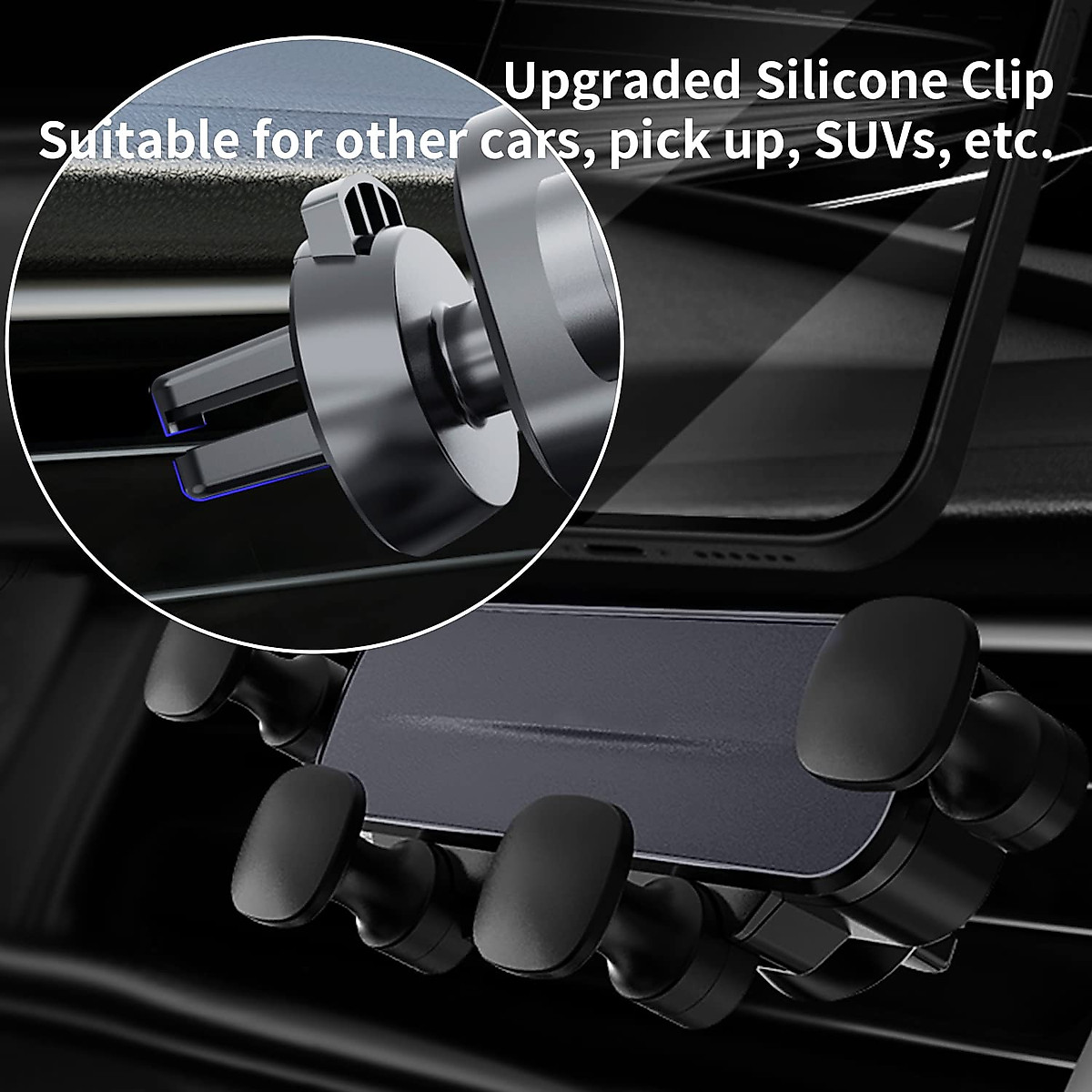 POSWIS Phone Mount Holder for Tesla Model 3/Y 2017-2023, Compatible with 4.7-6.7inch Phone, 360° Rotating Head Compatible with All Car