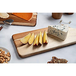Villa Acacia Wooden Cutting Board - 17 x 6 Inch Wood Board Serving Tray for Bread and Cheese with Handle - Decorative Charcuterie Boards for New Home, Wedding Gift