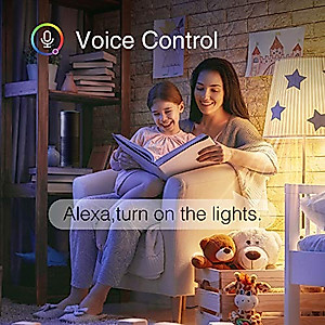 Beantech Smart Bulb, WiFi LED Light Bulbs, Color Changing Dimmable Light Bulb 2700K-6500K, Smart Light Bulbs Work with Alexa & Google Assistant, A19 Alexa Light Bulb, RGB Tunable White Bulb, 4 Pack