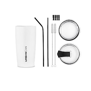 URBANCAN 20 oz Insulated Tumbler with Lid and Straw - Drink In Style with a Stainless Steel Tumbler Travel Mug - Premium Double Walled Thermos Flask - Fresh 90