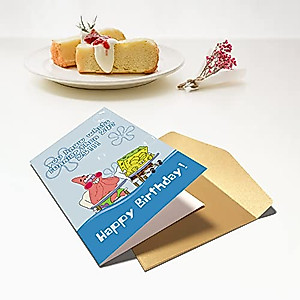 Funny 25th Birthday Card, Cute 25th Birthday Greeting Card for Women Men, Sponge Bob and Patrick Star Meme Bday Card