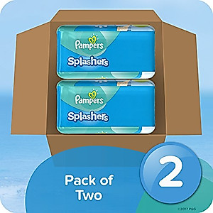 Pampers Splashers Swim Diapers Disposable Swim Pants, Medium (20-33 lb), 18 Count (Pack of 2) Twin Pack