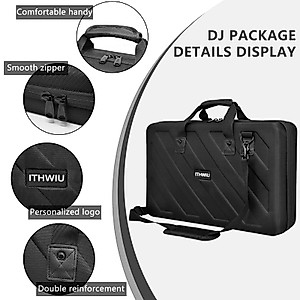 ITHWIU Lightweight Molded EVA Storage Case, Fits Pioneer DDJ SR SR2 RR Denon MC4000 Numark NVII Mixtrack Pro 3 NV Platinum