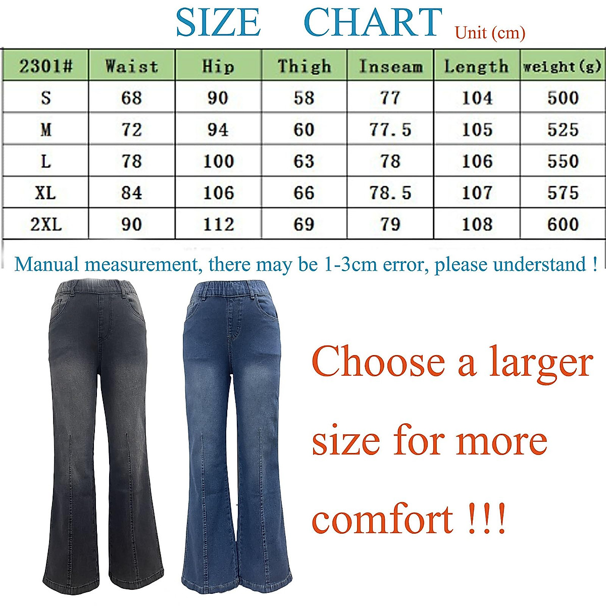 2023 New Wide Leg Jeans for Women, Oprah Favorite Jeans, Seamed Front Wide Leg Jeans Elastic Waist (X-Large,Blue)