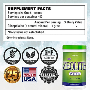 Zeolite Pure | Full Body Detox Cleanse | Safe, Gentle, & Effective Energy Booster That Supports Gut Health, Mental Clarity, & Healthy Inflammation Response | Original Zeolite Powder (400 Servings)