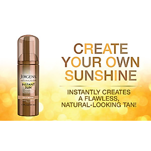 Jergens Natural Glow Instant Sun Sunless Tanning Mousse for Body, Light Bronze, 1.5 Fluid Ounce