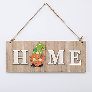 Gnome Sign Interchangeable Welcome Sign Home Door Sign Wooden Door Hanger Ornaments Home Sign Rustic Farmhouse with Interchangeable Holiday Pieces for Housewarming Garden Decor