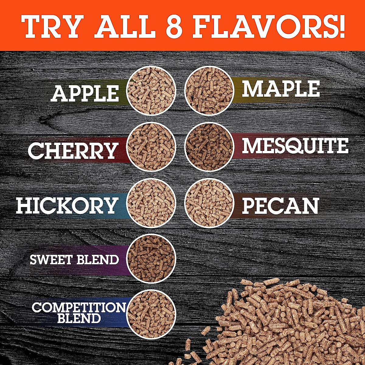 Camerons Smoking Wood Pellets (Competition Blend, 1 Pint)- Kiln Dried BBQ Pellets- 100% All Natural Barbecue Smoker Chips- for Pellot Smokers and Pellet Grills - Easy Combustion, Infuse Smokey Flavor