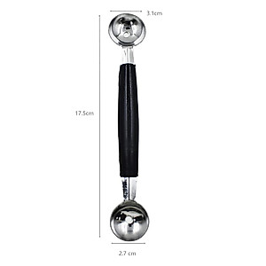 2 Pack Double Ended Headed Fruit Icecream Ball Spoon,Stainless Steel Melon Baller,Smooth Round Melon Balls Melon Scoop for Watermelon/Ice Cream/Fruits/Sorbet/Meatball