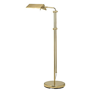Regency Hill Tony Traditional Adjustable Pharmacy Floor Lamp Standing with USB Charging Port 54" Tall Brass Gold Metal Rotating Head Decor for Living Room Reading House Bedroom Home Office