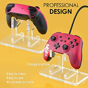 JDS Transparent Acrylic Universal Controller Stand for PS4, PS5, Xbox, Switch Consoles - Gaming Controller Holder for Storage, Organization & Display- 2 Pack