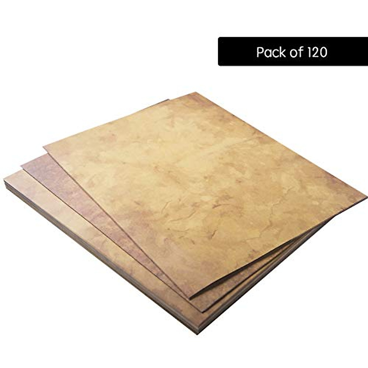 120 Aged Paper - Antique Looking Vintage Papers With Classic Aged Paper Designs - Six Unique Old Looking Paper Designs - Vintage Printing paper, Vintage Writing Paper, 8.5 x 11 inches (Pack of 120)