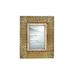 Foreside Home and Garden Brass 4 x 6 inch Decorative Distressed Hammered Metal Picture Frame, 61