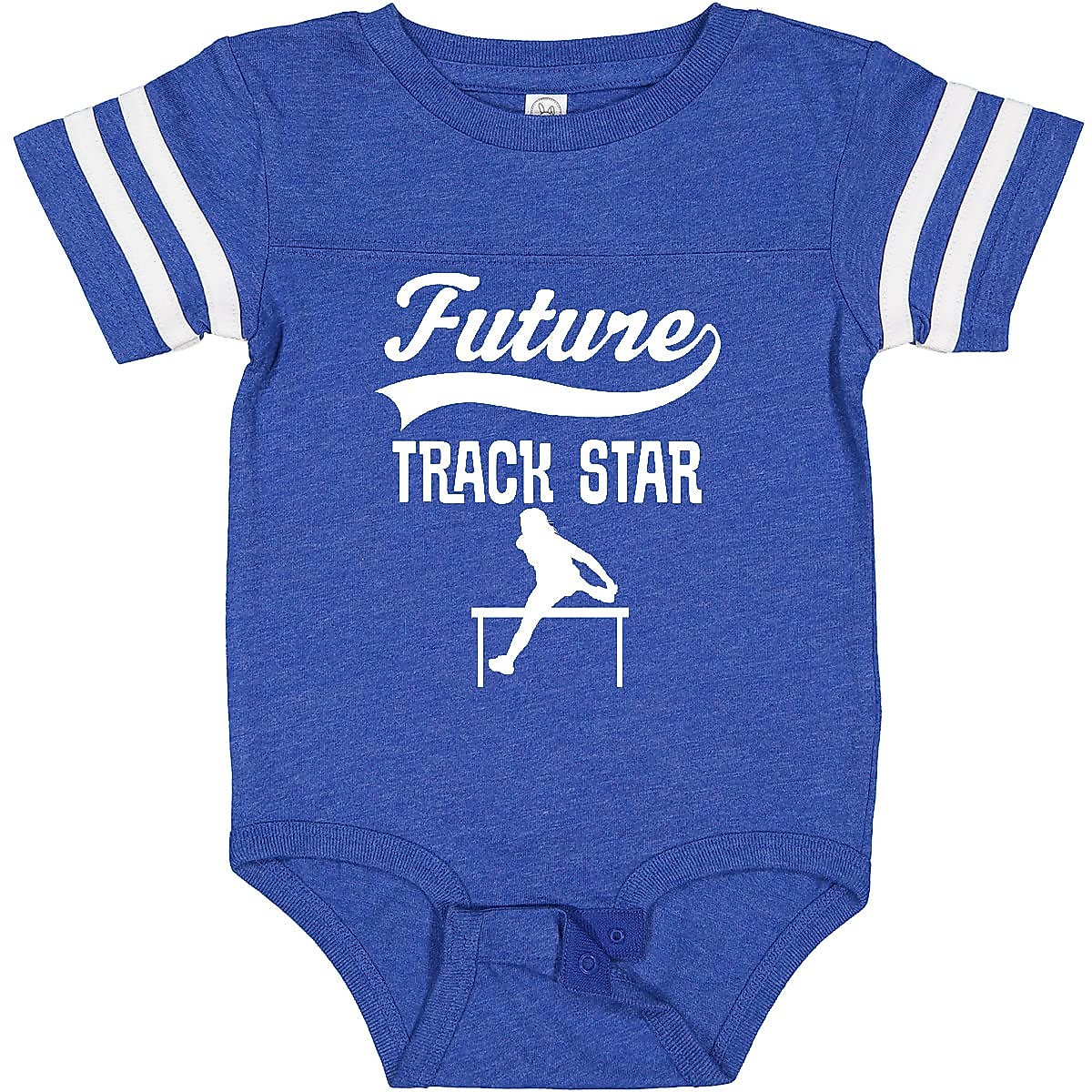 inktastic Future Track Star Girls Sports Baby Bodysuit Newborn Football Blue and White 29563