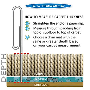 ES Robbins Extra High Pile Carpet ChairMat, Rectangle 60"x72" Beveled Edge