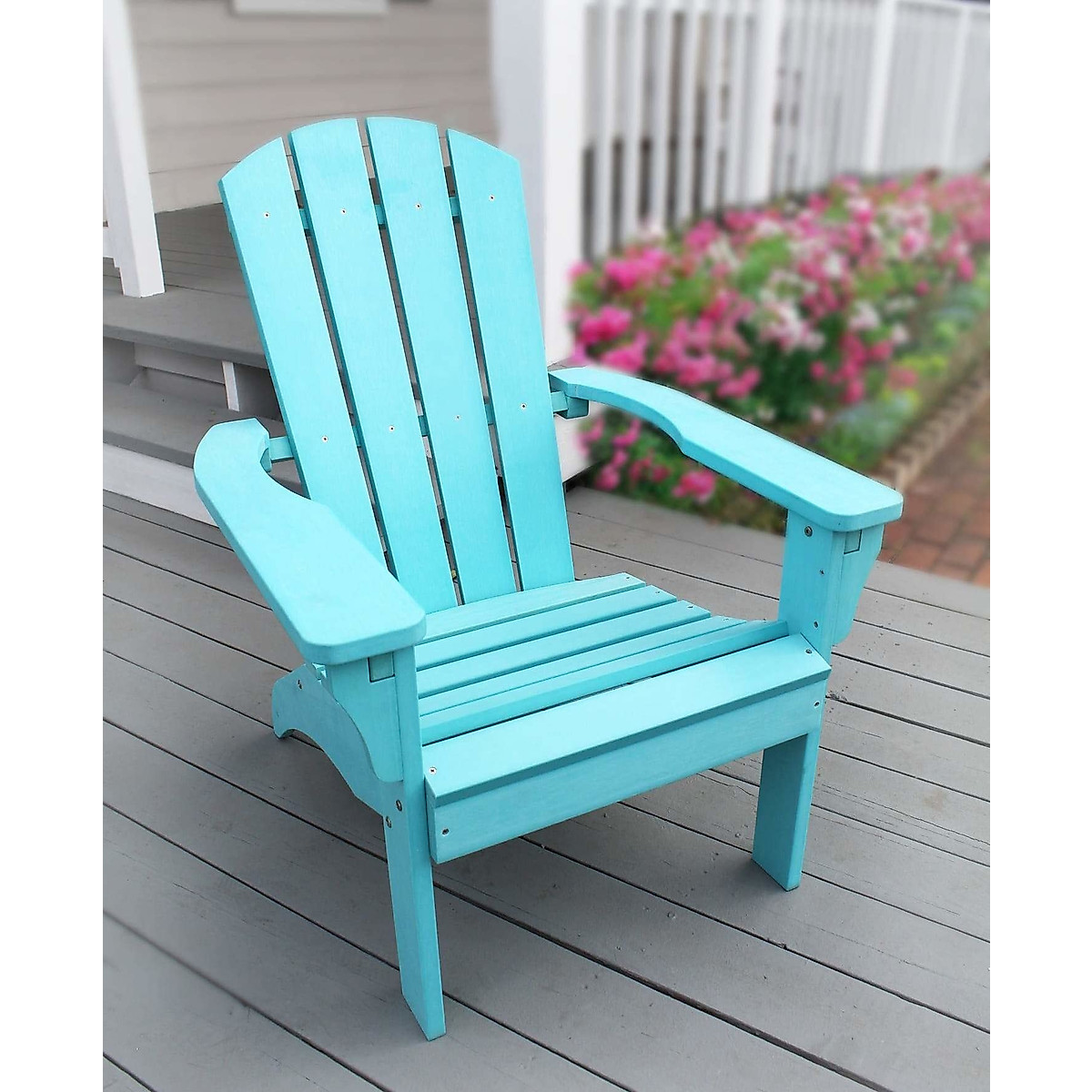 Leigh Country TX 94025 Poly Resin Adirondack Chair, Turquoise, Turquiose