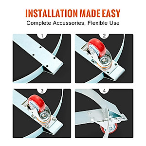 VEVOR 55 Gallon Heavy Duty Drum Dolly, 1250lbs Load Capacity, Barrel Dolly Cart Drum Caddy, Non Tipping Hand Truck Capacity Dollies with Steel Frame 5 Swivel Casters Wheel, for Warehouse Drum Handling